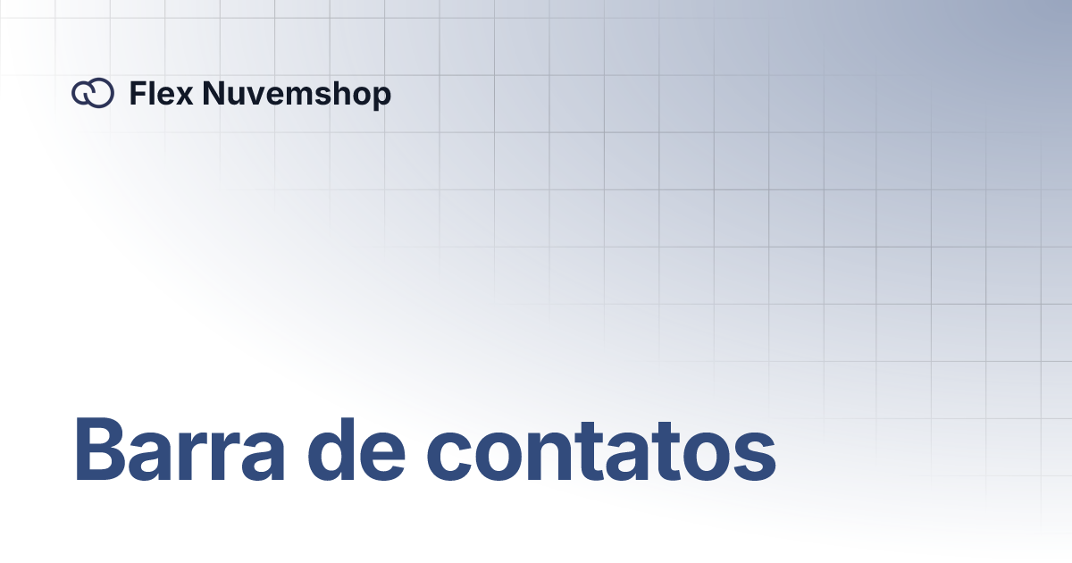 Barra de contatos | Flex Nuvemshop